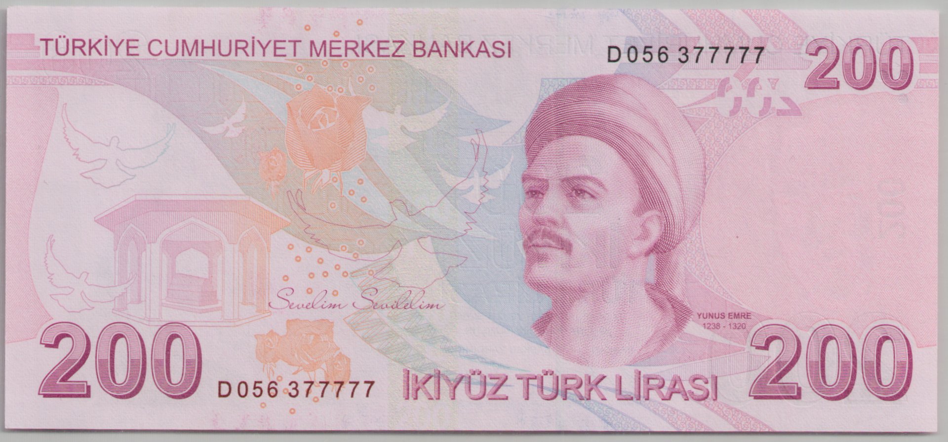 9.Emisyon 4.Tertip 200 Lira [D056-.77777] > TC Kağıt Paraları ...