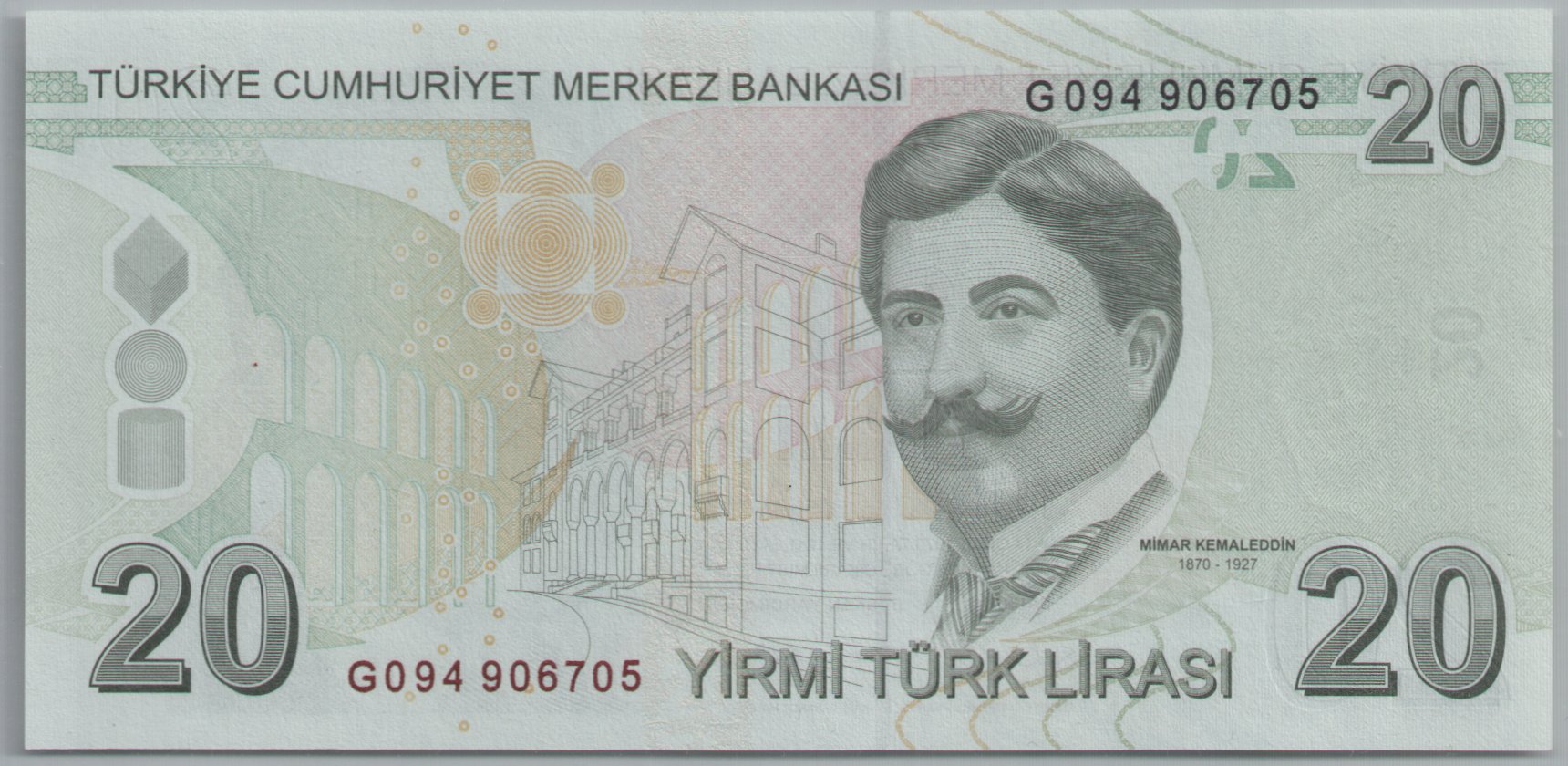 9.Emisyon 6.Tertip 20 Lira [G094-9067xx] > TC Kağıt Paraları ...