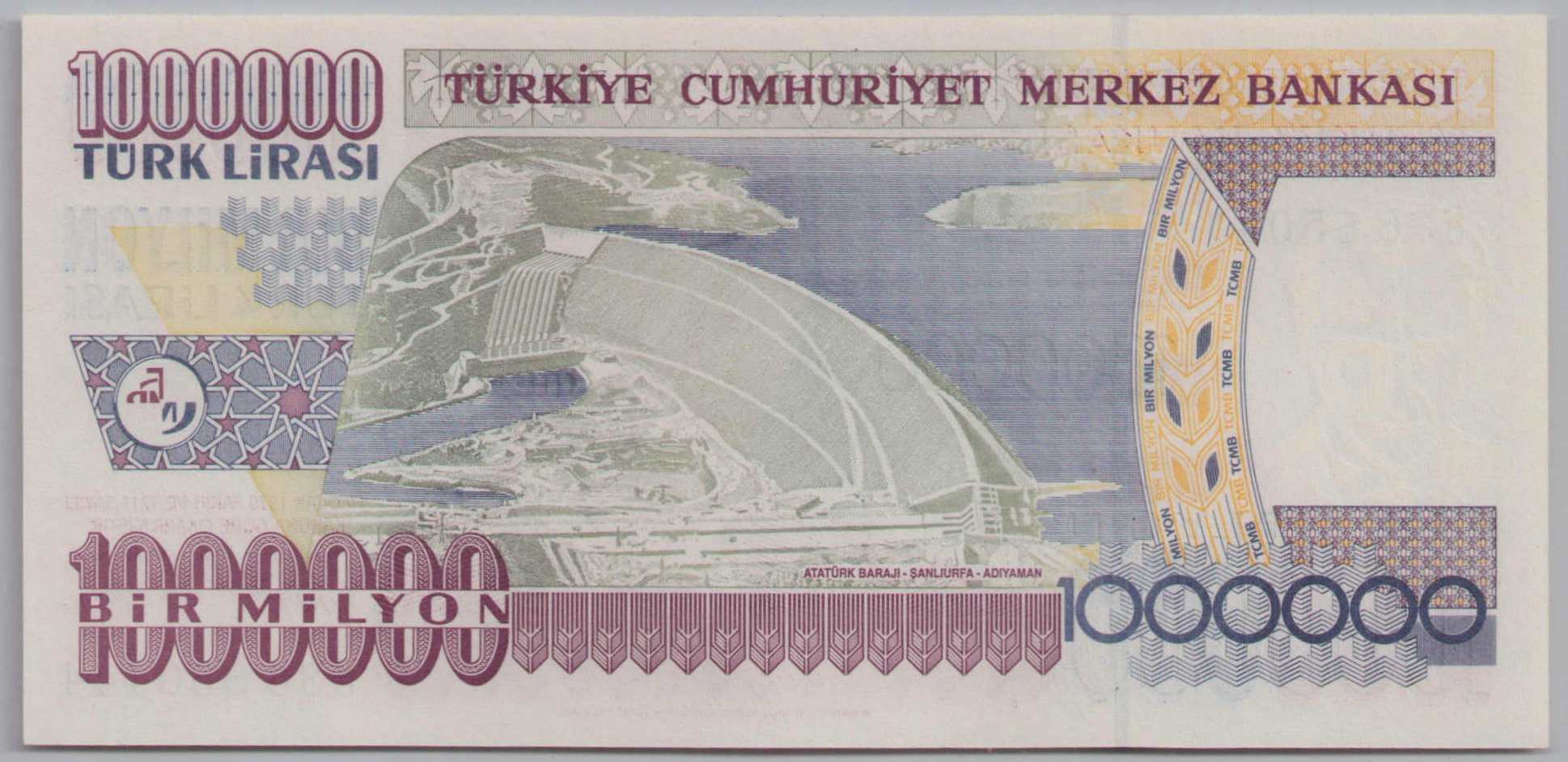 7.Emission 3.Issue 1,000,000 Lira [S36-...444] > Turkish Banknotes ...